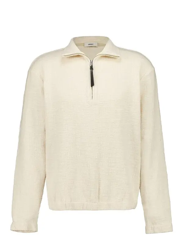 Commas Textured Cotton Pullover - Beige