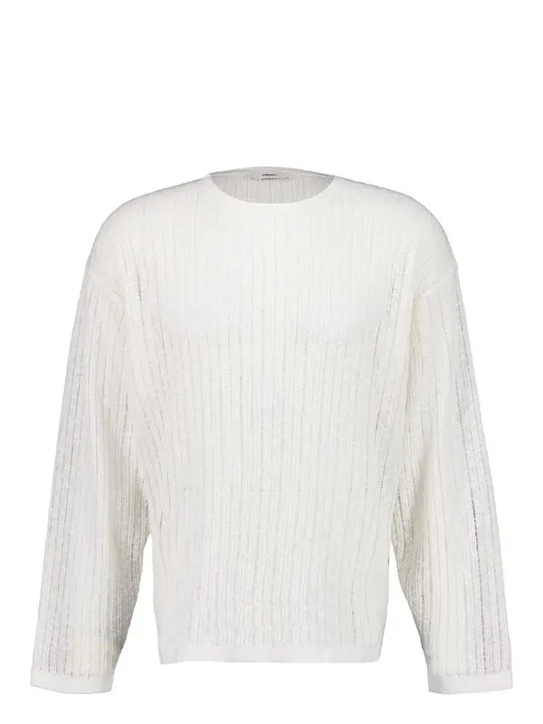 Commas Pointelle Sweater - White