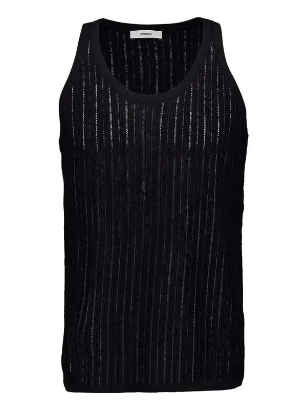 Commas Pointelle Knit Tank - Black