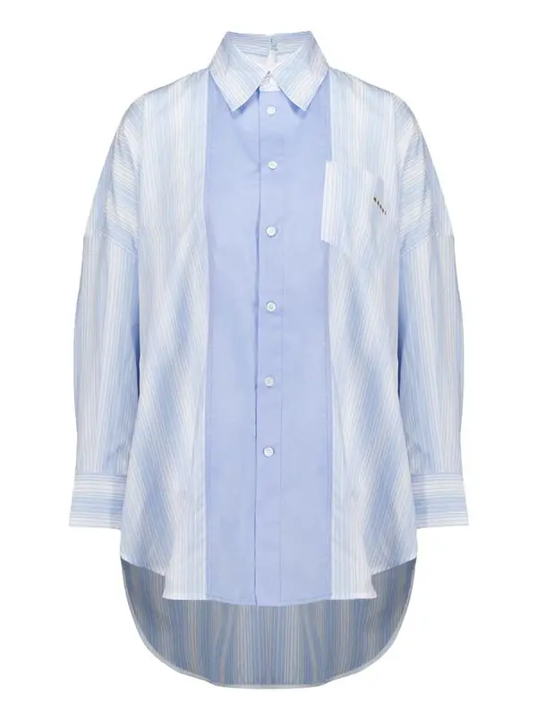 Marni Striped Panel Shirt - Blue