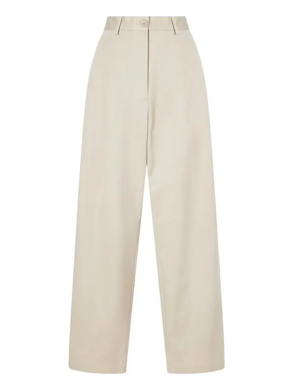 THE FRANKIE SHOP Norstrand Cotton-blend Wide-leg Pants - Neutrals