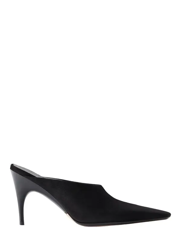 Balenciaga Duchesse Suede Mules - Black