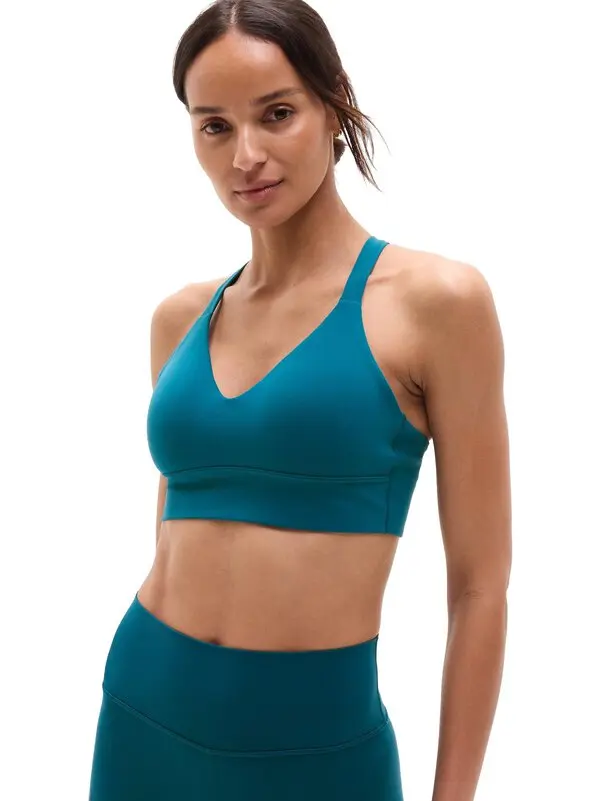 Athleta Perfect Form Longline Bra A-c - Coastal Teal