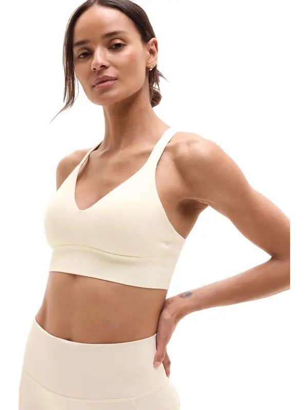 Athleta Perfect Form Longline Bra A-c - Pearl