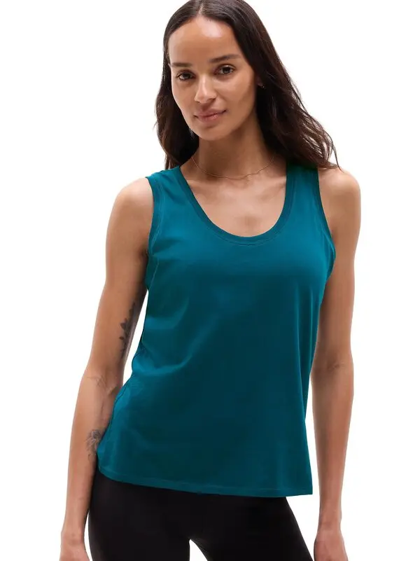 Athleta Cotton Tank - Coastal Teal