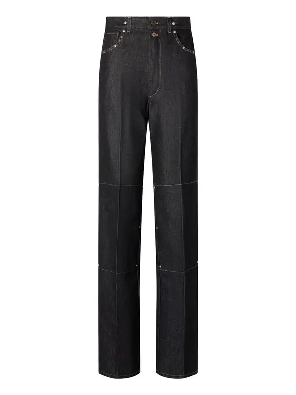 LEMAIRE High-rise Straight-leg Jeans With Studded Detail - Black