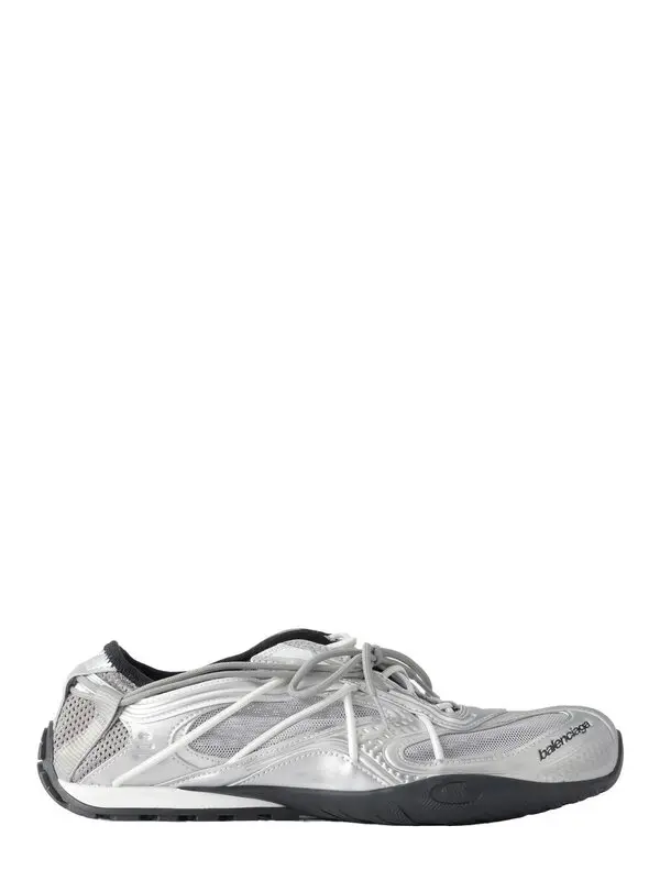 Balenciaga Radar Rubber-trimmed Slip-on Sneakers - Silver