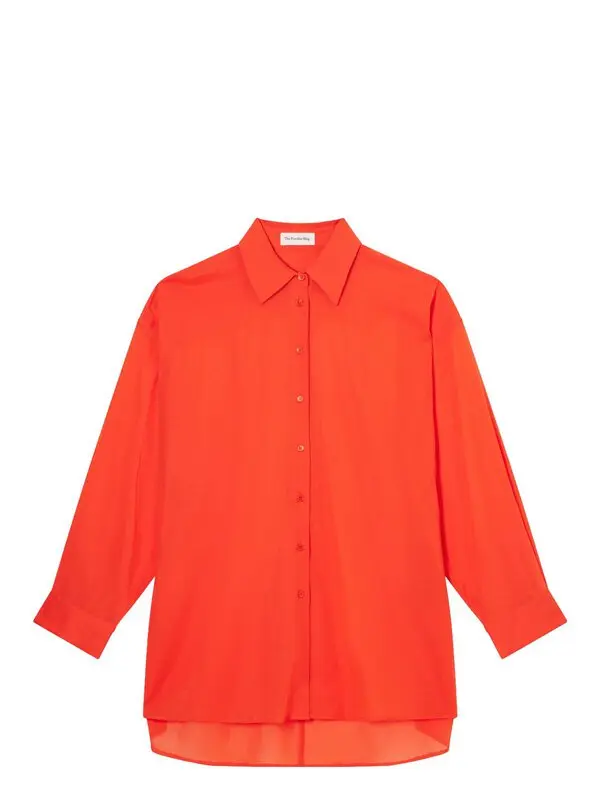 THE FRANKIE SHOP Melia Open-back Cotton Shirt - Red