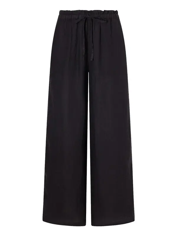 JAMES PERSE Linen Wide-leg Pants - Black