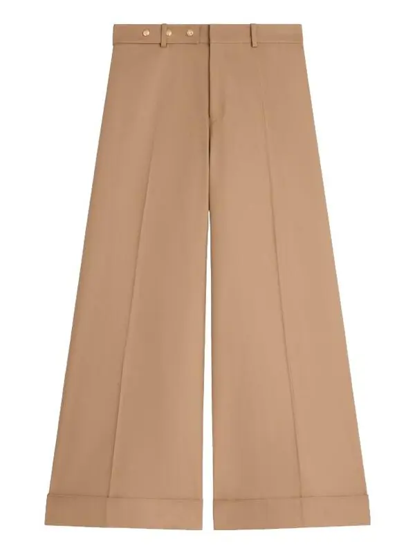 Celine Docks Trousers In Cotton Twill - Caramel