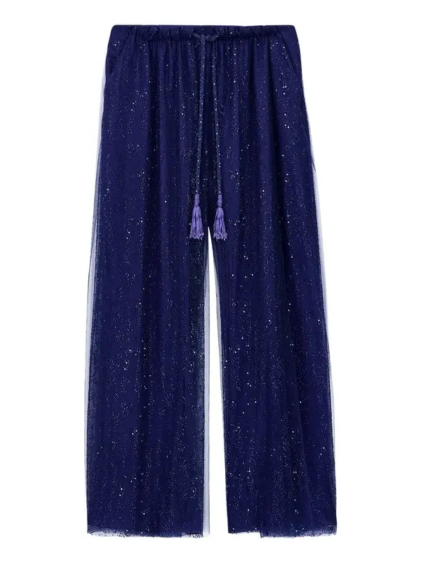 Giorgio Armani Wide-leg Silk Trousers With Rhinestones - Patterned