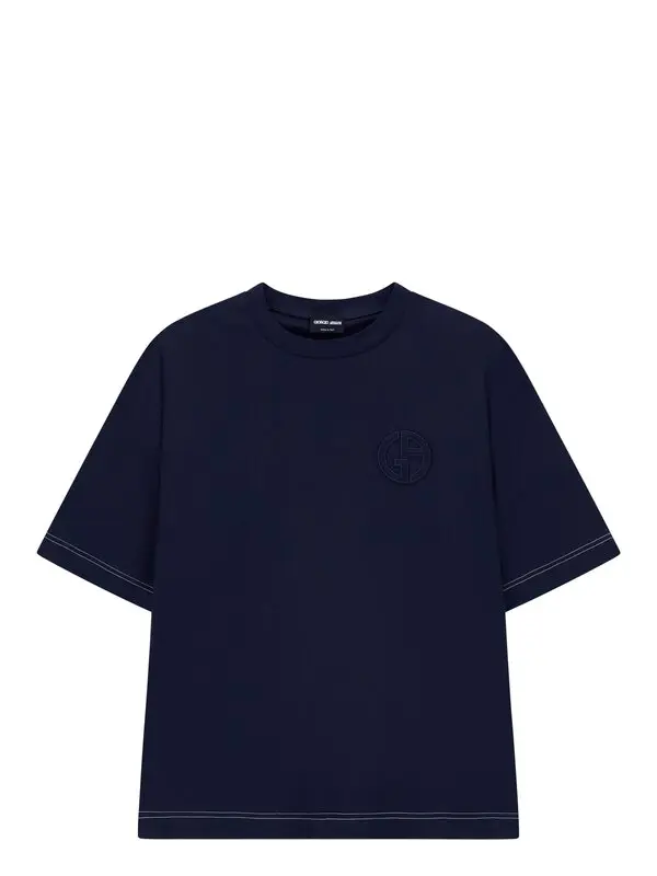 Giorgio Armani Cotton-interlock T-shirt Denim Collection - Blue