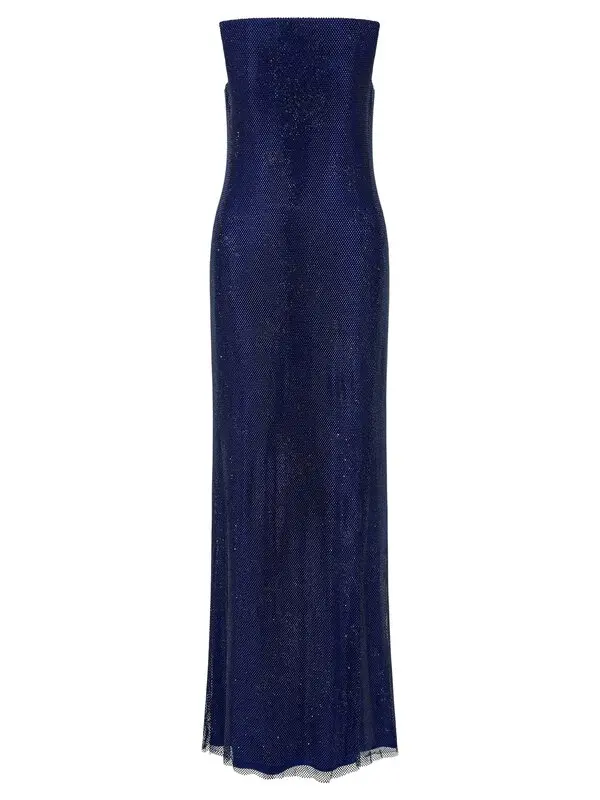 Giorgio Armani Pure Silk Rhinestone Long Dress - Patterned