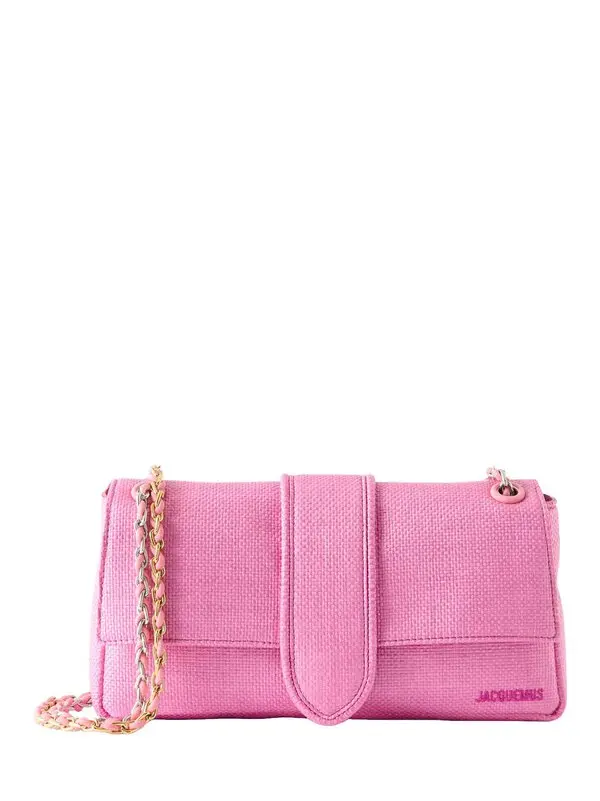Jacquemus Le Bambino Chaîne Raffia-effect Shoulder Bag - Pink