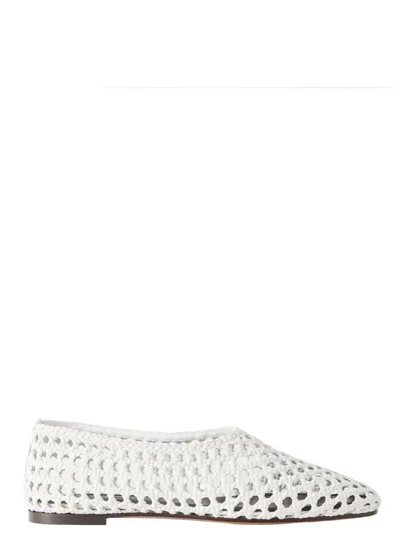 EMME PARSONS High Throat Woven Leather Ballerinas - White