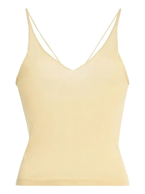 ZIAH Sheer Cotton-blend Knit Cami Top - Neutral