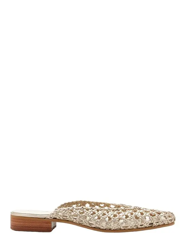 BEMBIEN Exclusive La Isla Faye Woven Leather Mules - Gold