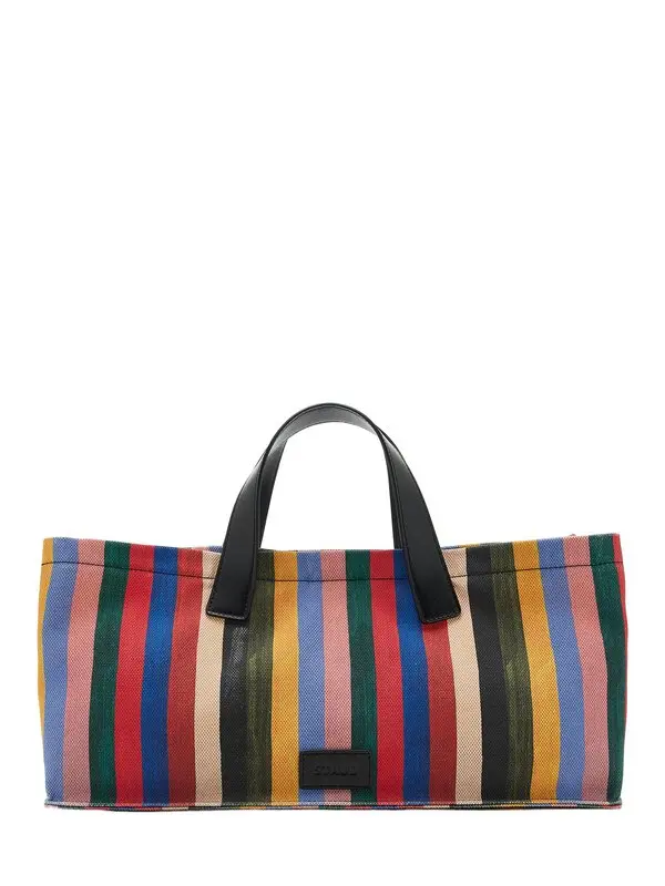 Staud Port Striped Canvas Tote Bag - Multi