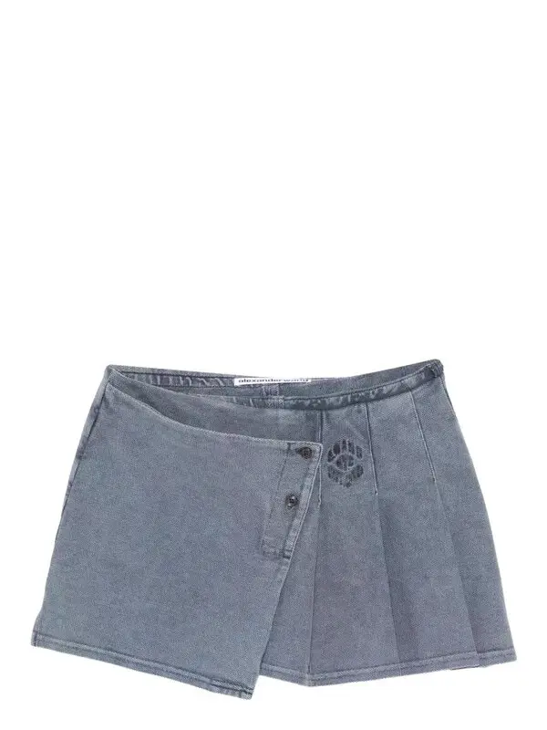 Alexander Wang Pleated Wrap Mini Skirt - Blue