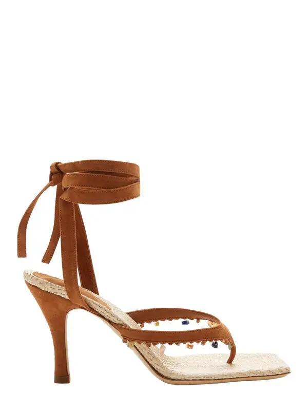 Christopher Esber Raffia Square-toe Sandals - Tan