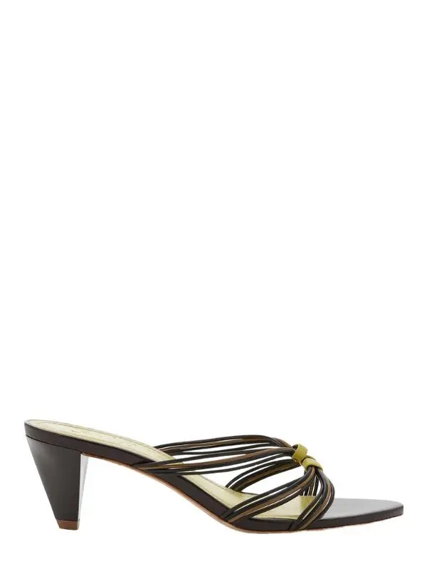 Staud Carrie Leather Mules - Brown