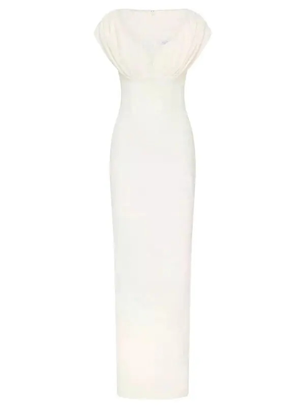 Rachel Gilbert Myra Draped Gown - White