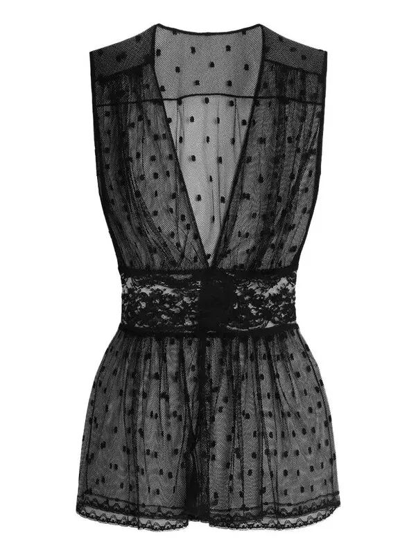 Dolce & Gabbana Lace Polka-dot Top - Black