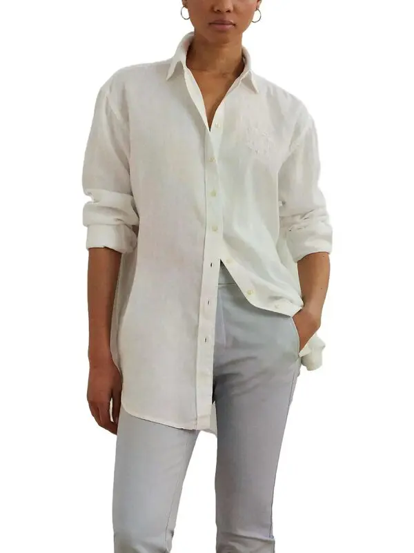 Ralph Lauren Embroidered Logo Button-up Shirt - White