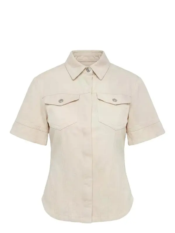 Sportmax Button-up Short-sleeve Shirt - Neutrals
