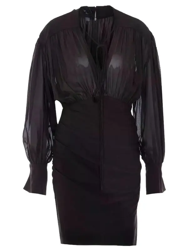 Pinko Apricena Long-sleeve Mini Dress - Brown