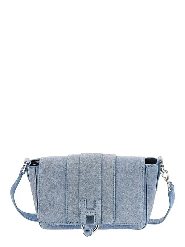 Hogan H01x Flap Bag In Suede Leather - Blue