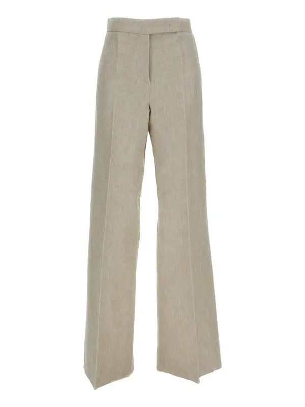 Max Mara Athletic Linen Trousers - Beige