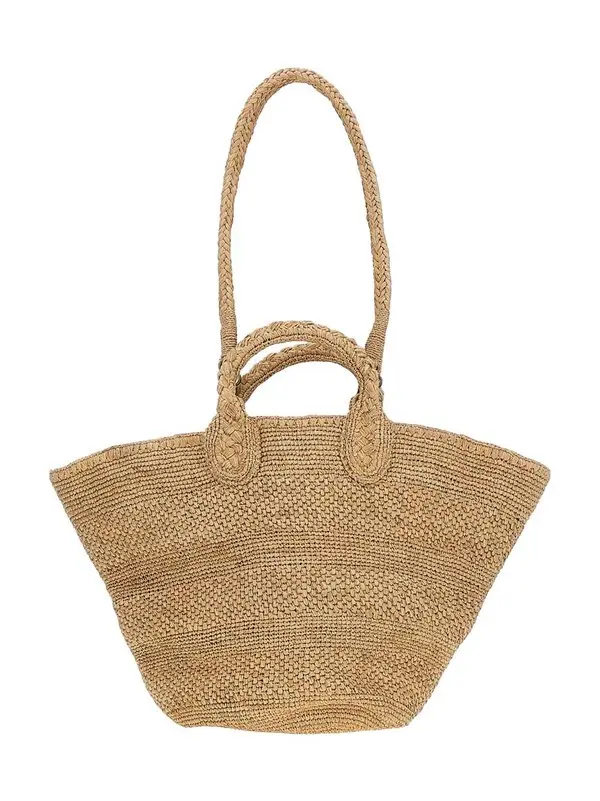 IBELIV Basket Bag With Double Handles - Beige