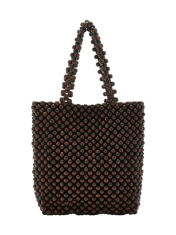 BEMBIEN Exclusive La Isla Mini Beaded Tote Bag - Brown