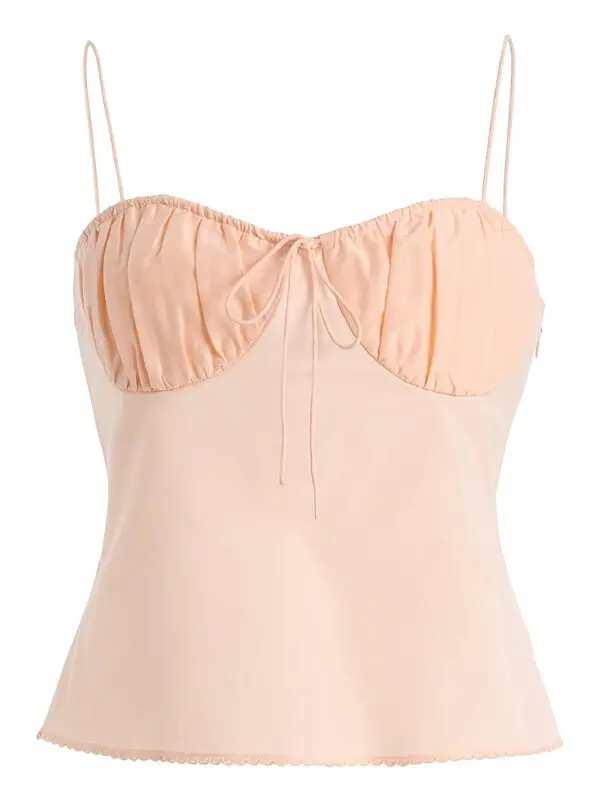 Posse La Isla Willow Cotton-silk Camisole Top - Light Pink