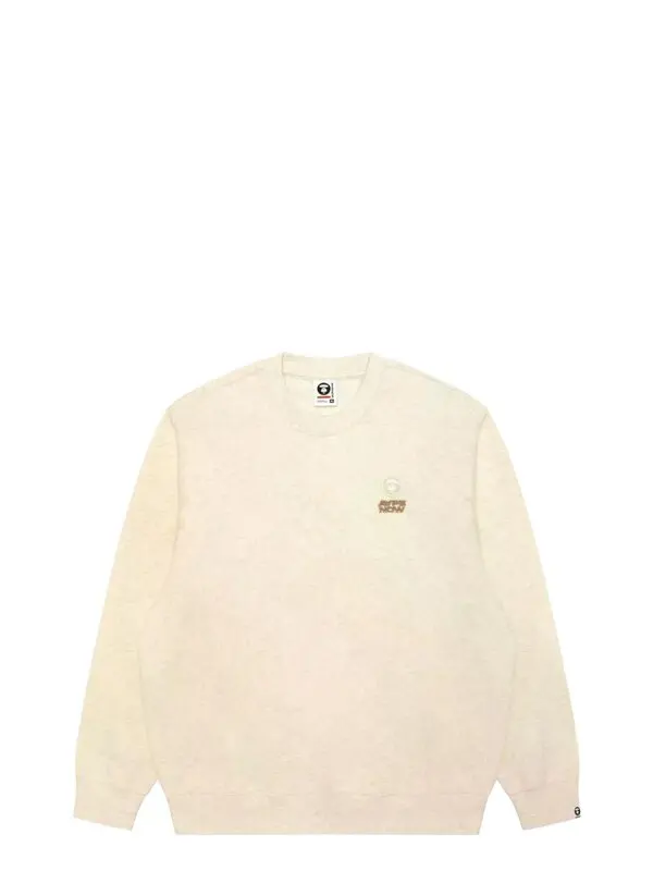 AAPE BY *A BATHING APE Moonface Logo-embroidered Sweatshirt - Neutrals