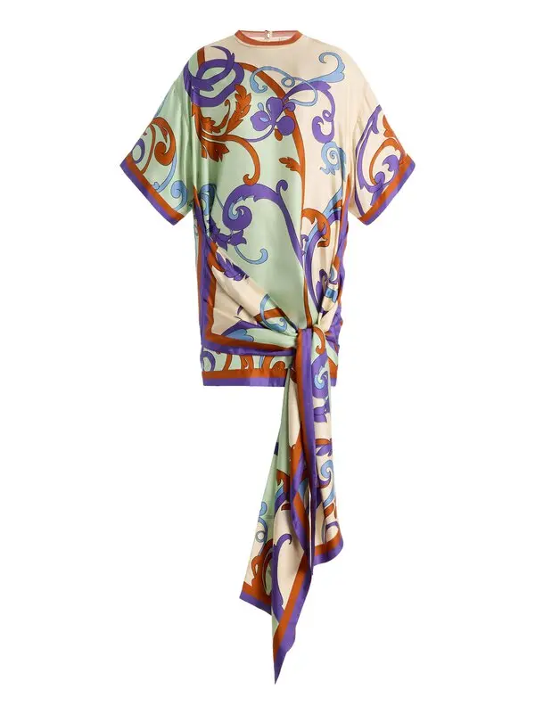 ALEMAIS Franco' Silk Twill Mini Dress - Multi