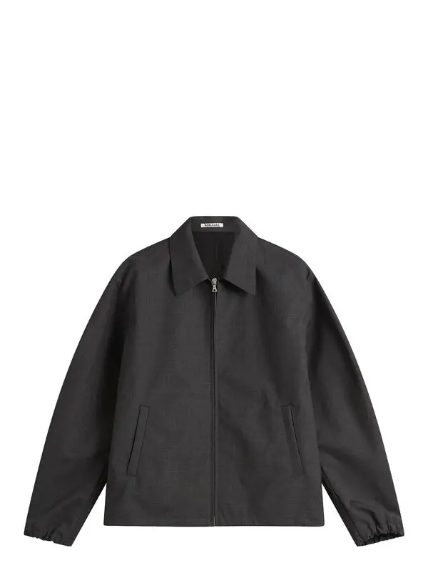 Auralee Bonded Tropical Wool Zip Blouson - Top Charcoal