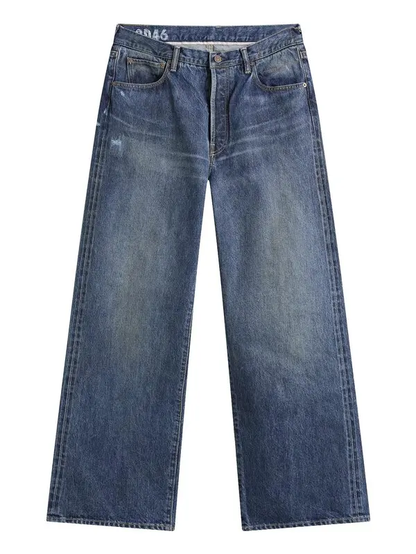 Visvim Social Sculpture 01 Wide Damaged Jeans - Indigo