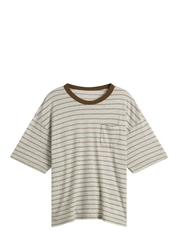 Visvim Mondo Border Stripe T-shirt - Grey