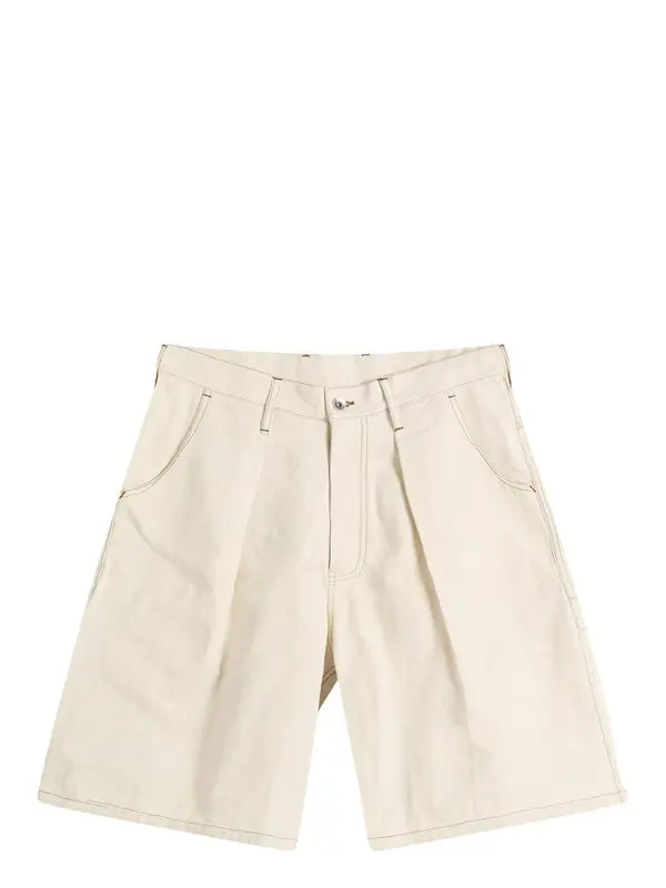 STORY MFG. Hand Embroidered Lush Carpenter Shorts - Ecru
