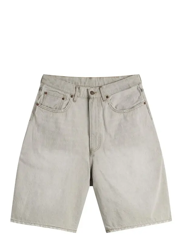 BEAMS Damage Denim Shorts - Fade Chacoal