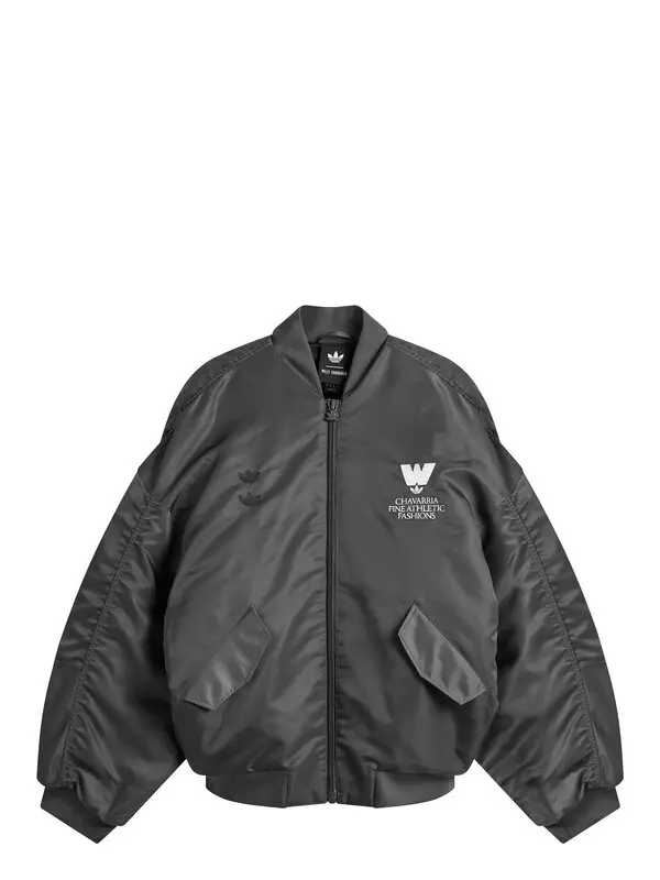 Adidas X Willy Chavarria Satin Bomber Jacket - Grey