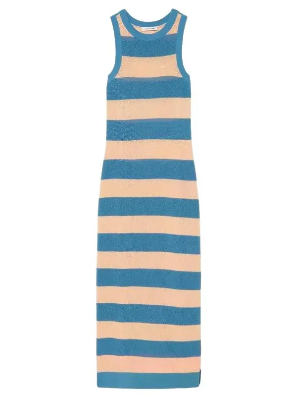 Lacoste Striped Midi Dress - Blue