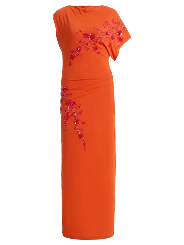 DES_PHEMMES Exclusive La Isla Off-the-shoulder Maxi Dress - Orange