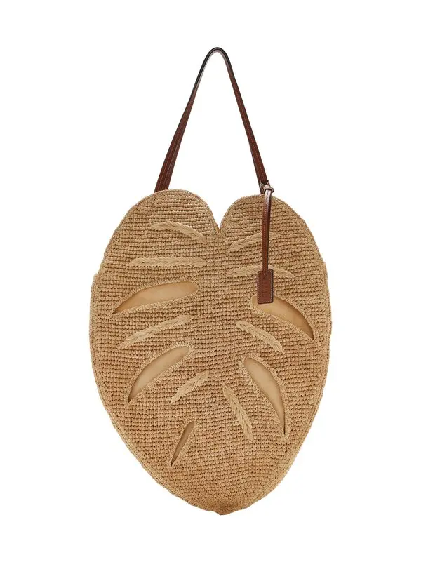 Staud Large Palm Raffia Bag - Neutral