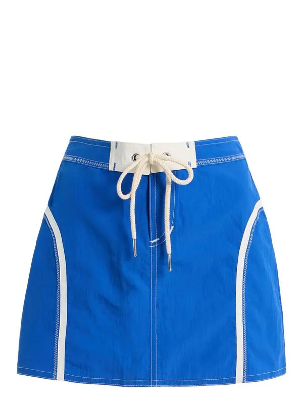 MADE SOME Nylon Mini Skirt With Drawstring Waist - Blue