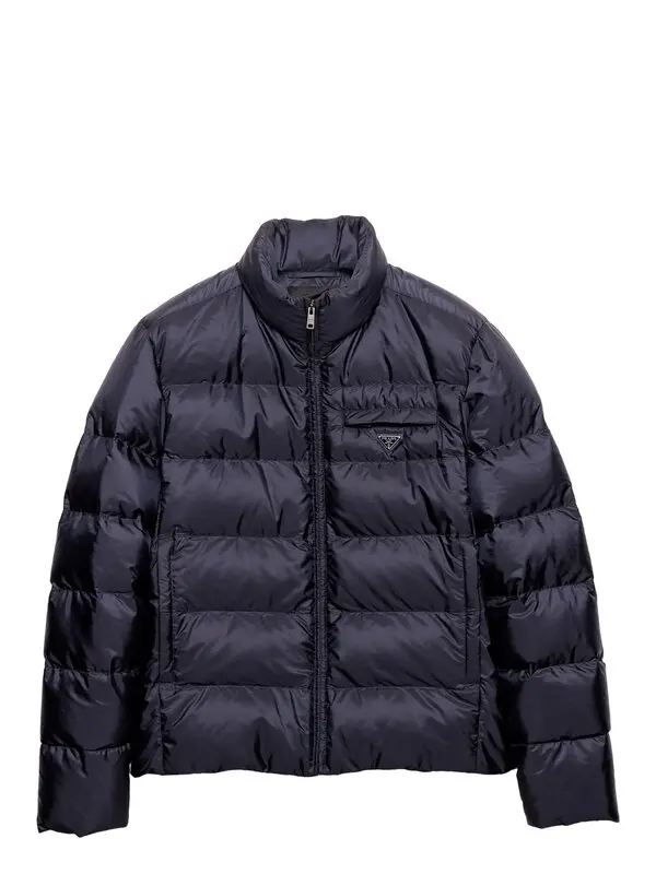 Prada Medium-weight Re-nylon Down Jacket - Blue