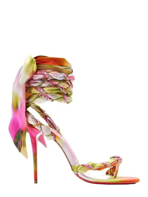 CHRISTIAN LOUBOUTIN Exclusive La Isla Vaporetta 100mm Satin Sandals - Multi