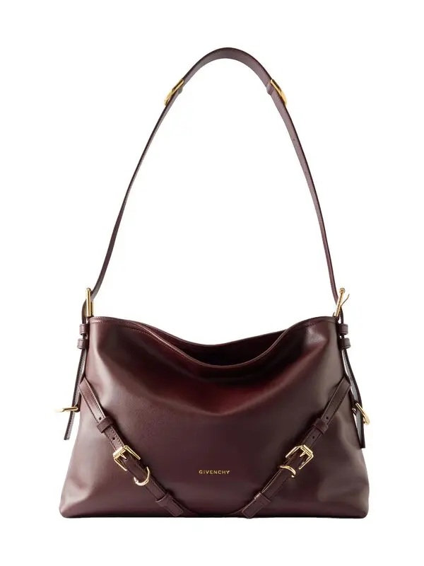 Givenchy Voyou Medium Leather Shoulder Bag - Burgundy